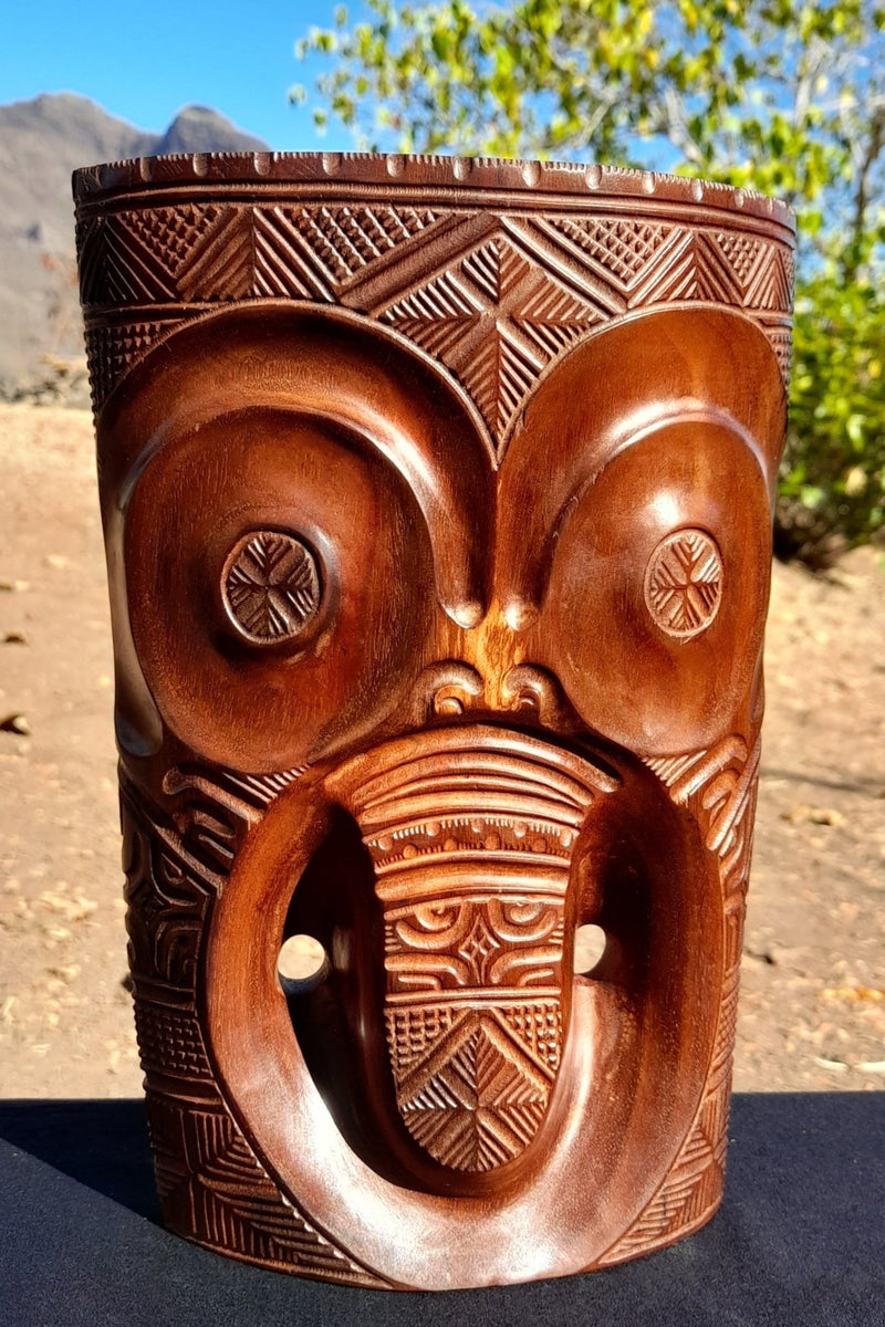 Tribal Tiki mask from the Marquesas Islands – Cannibal Art